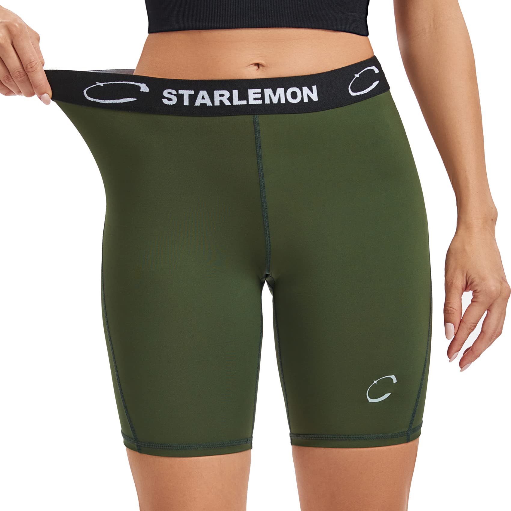 Starlemon Women's Compression Volleyball Shorts 3"/7" Spandex Workout Pro Shorts for Women (Medium, 3" Black)
