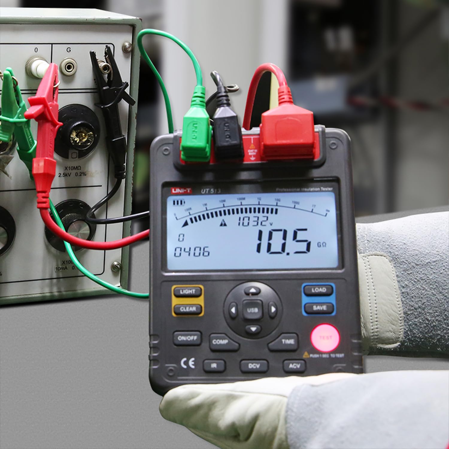 UNI-T Insulation Resistance Tester UT513 AC DC Voltmeter 5000V Automatic Range Digital megohmmeter Data Retention