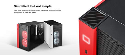 SilverStone Technology RL08BR-RGB Black and Red Micro-ATX Case with Tempered Glass Side Panel and 2 x120mm RGB Fans
