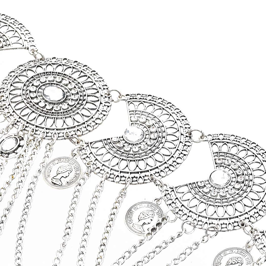 Rhinestone Tassel Belt Waist Chain Belly Body Chain Dance Indian Beach Gypsy Jewelry for Women