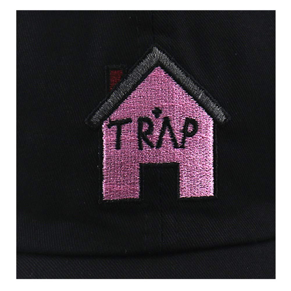 SHENGQXGLL Trap House Baseball Cap Embroidery Trap Music 2 Album Rap Dad Hat Hip Hop Hat Snapback Cap (Black)