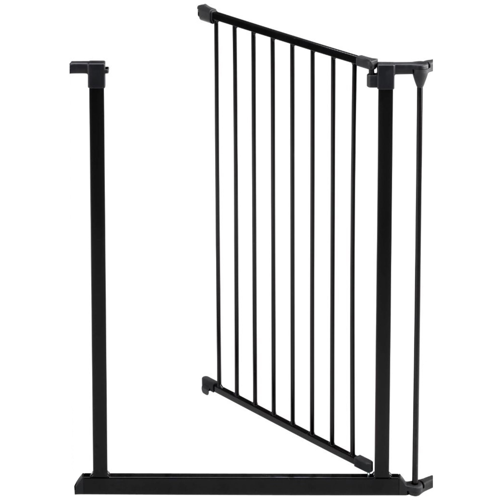 Scandinavian Pet Design Flex Large and Extra Tall Adjustable Wall Mounted Metal Pet Safety Gate with Double Locking Mechanism for Pets, Black