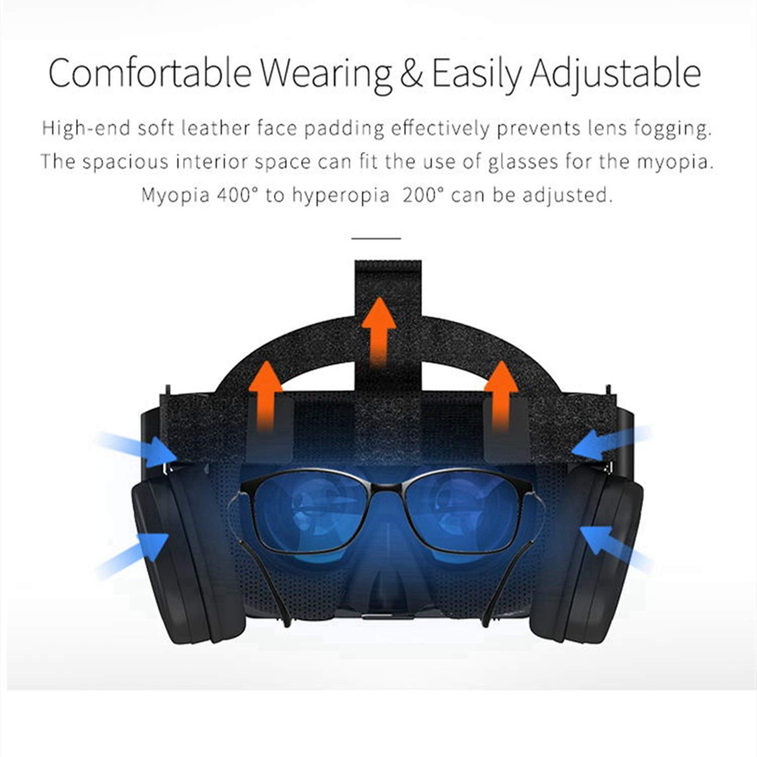 Virtual Reality Headset, VR headsets w/Remote for iPhone Android PC Phone for iPhone 13 12 11 Pro X S R Max Samsung, 3D VR Set para Gafas de Realidad Virtual for Kid Adult Play 3D Game Movie, Black