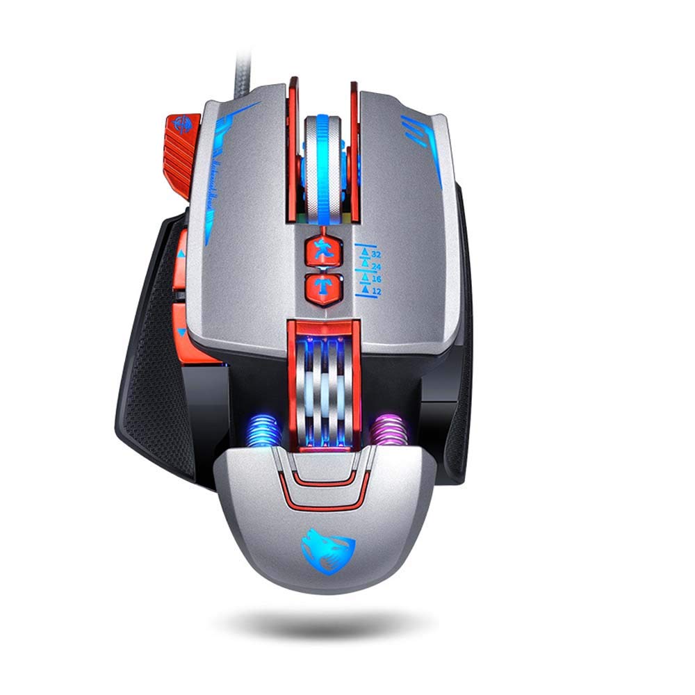 Shenligod Gaming Mouse Wired [3200 DPI] [Programmable] [Breathing Light] Ergonomic Game USB Computer Mice RGB Gamer Desktop Laptop PC Gaming Mouse,8 Buttons forWindows PC Gamers