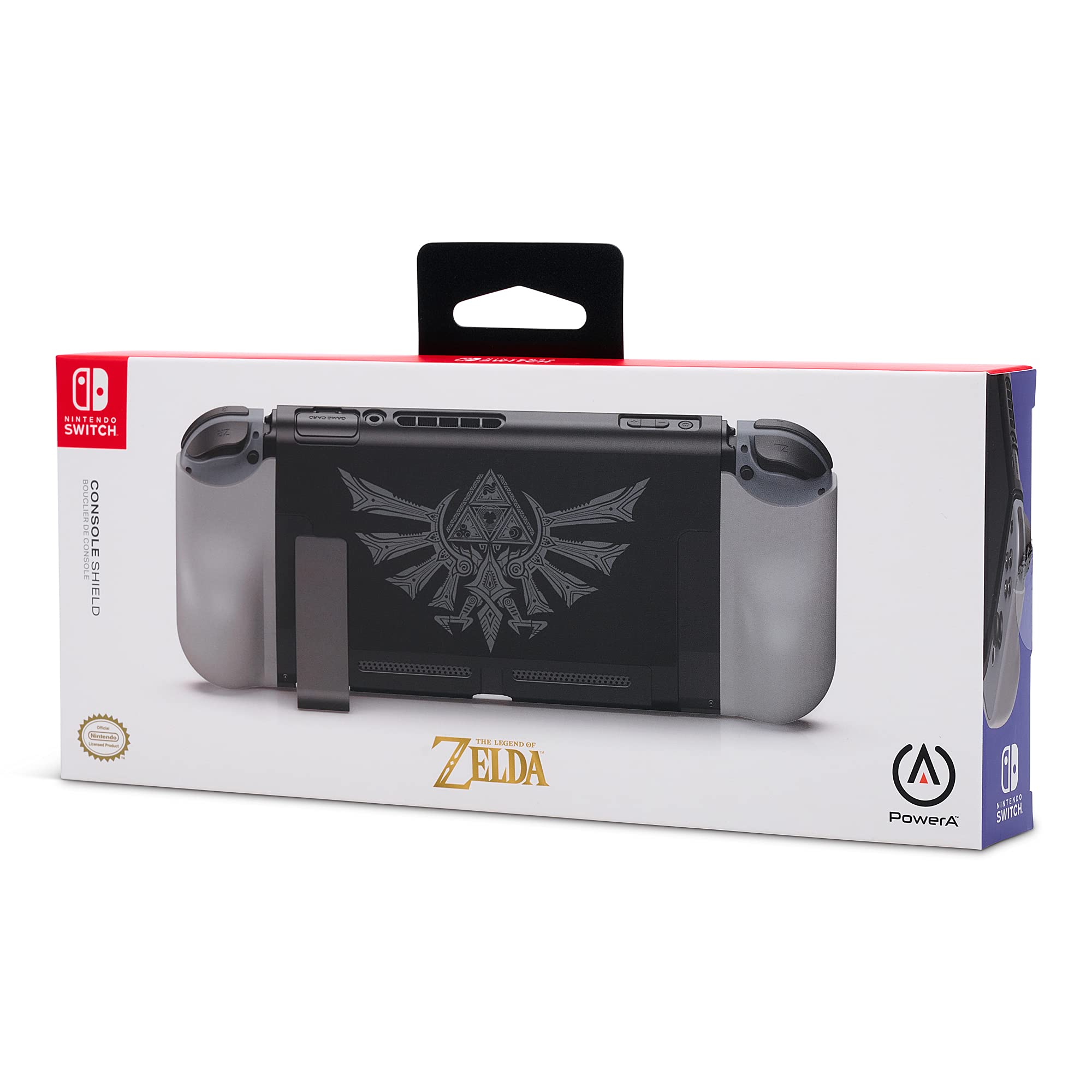PowerA Console Shield for Nintendo Switch - Silver Hyrule Crest, Nintendo Switch, Protective Case, Gaming Case, Grip, Console Case, Accessories Storage, Officially Licensed