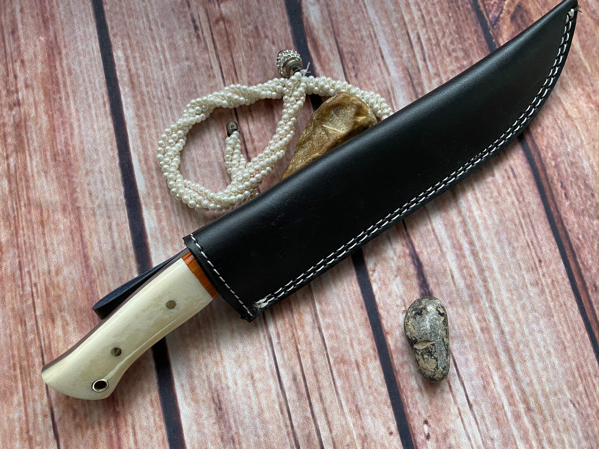 Perkin Hunting Knives 12 Inches Damascus Steel Knife Full Tang Fixed Blade Knife FBE111