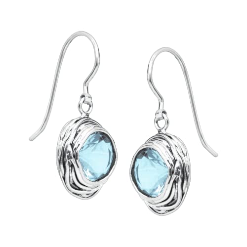 Silpada 'Hooked on Blue' Blue Cubic Zirconia Drop Earrings in Sterling Silver