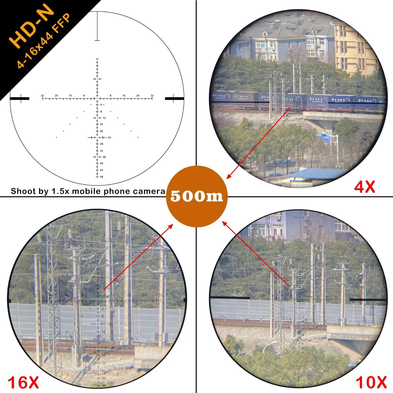 WestHunter Optics HD-N 4-16x44 FFP Scope, 30 mm Tube First Focal Plane Etched Glass Reticle 1/4 MOA Precision Shooting Scopes | Picatinny Kit B