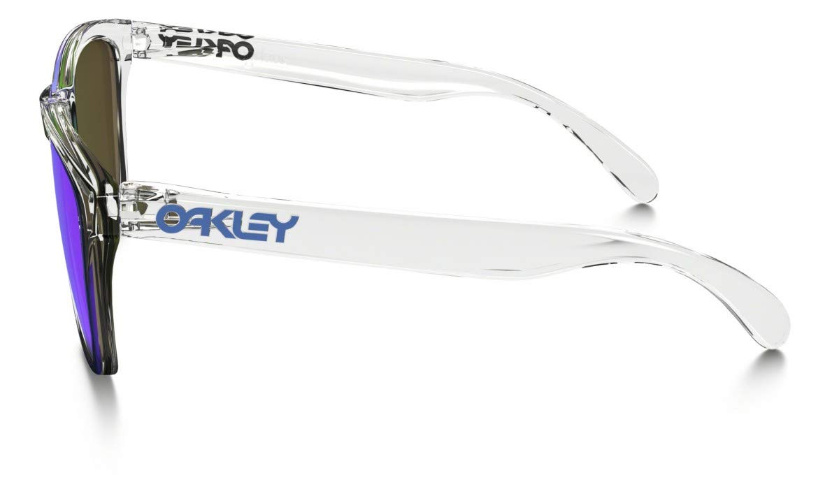 Oakley Frogskins Sunglasses Crystal Clear with Prizm Sapphire Iridium Lens 55mm