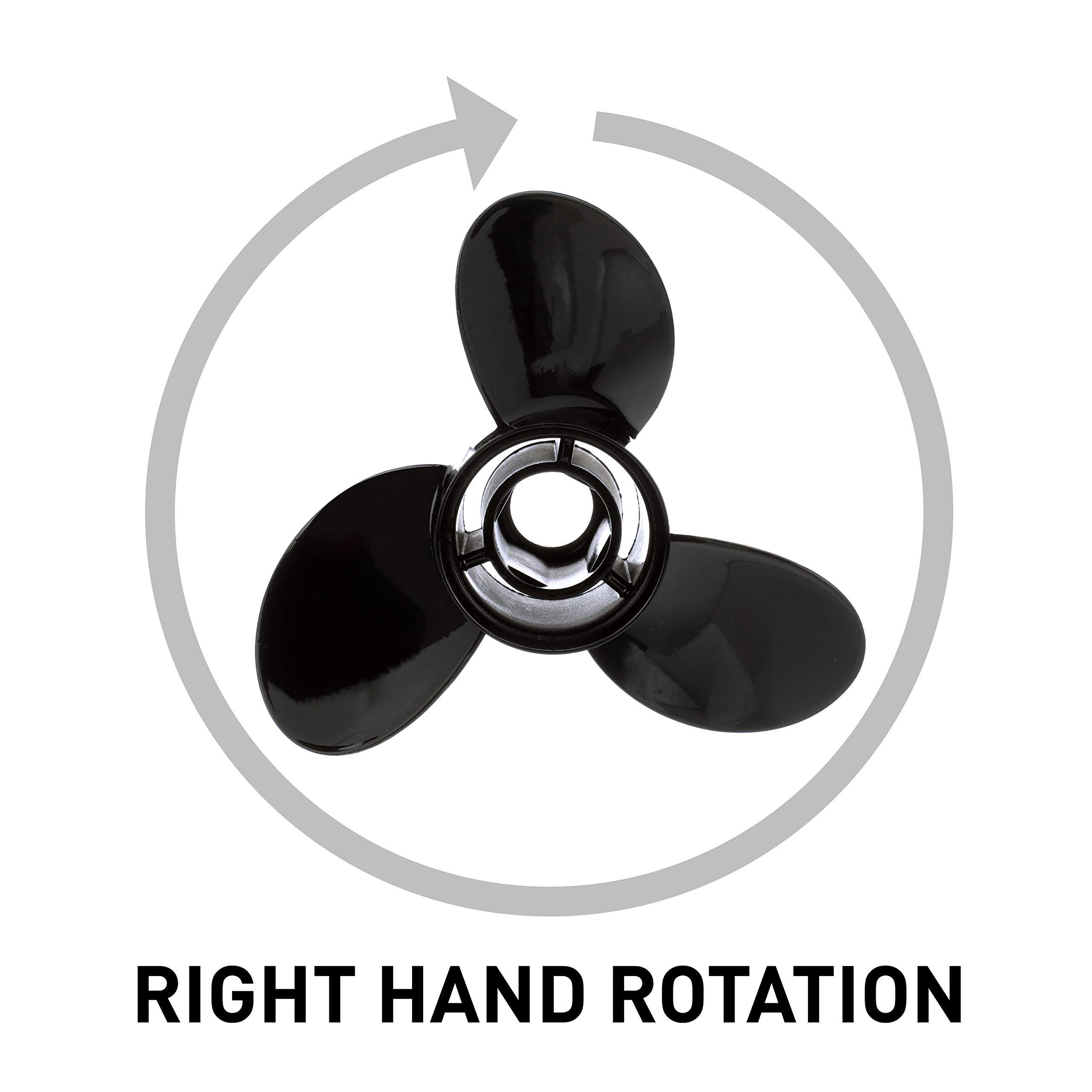 Quicksilver Black Diamond 3-Blade Aluminum Propeller, 10.6 dia x 12 pitch, Right Hand
