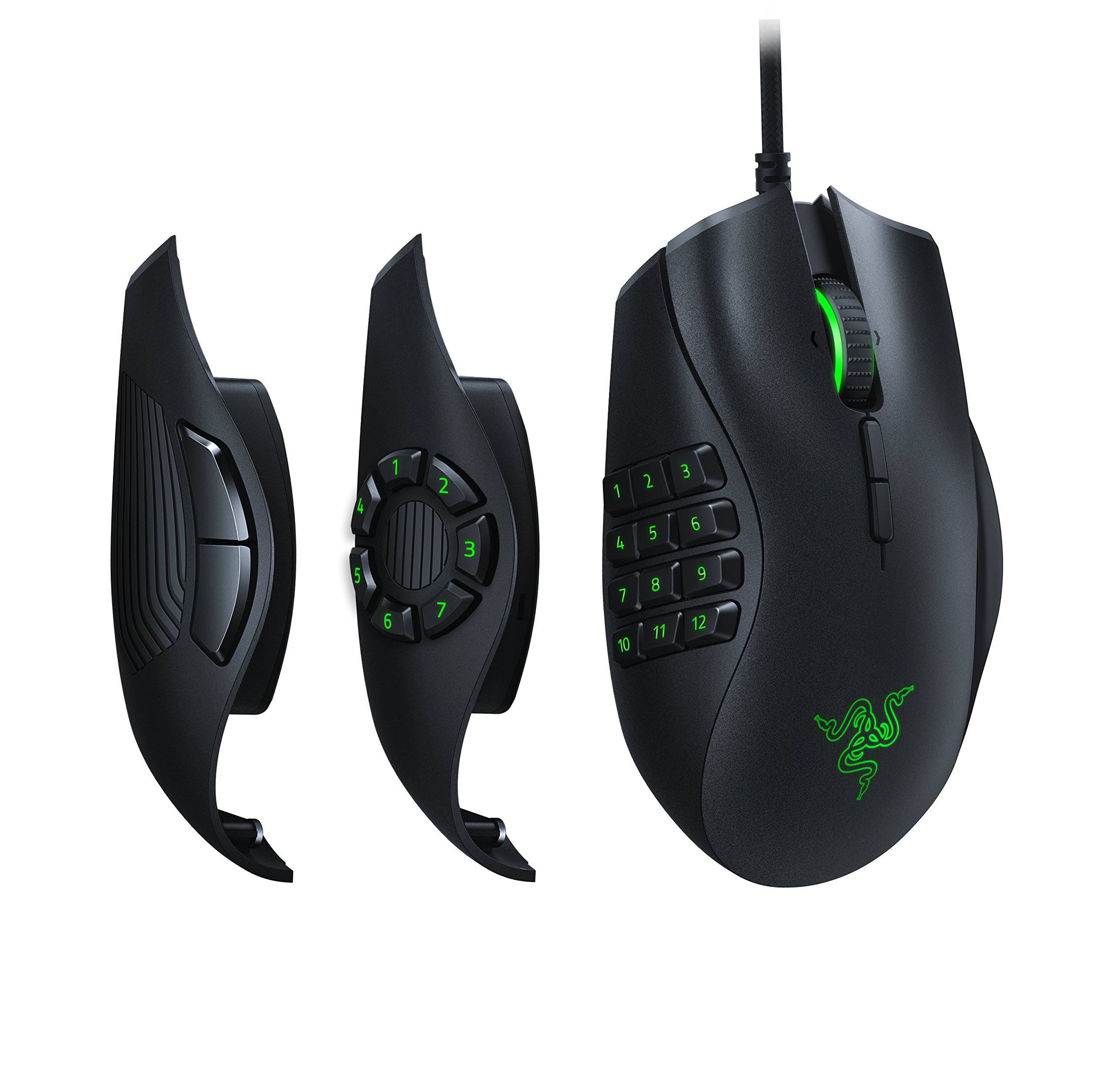 Razer Naga Trinity - Chroma Gaming Mouse Interchangeable Side Plates - Up to 19 Programmable buttons (Renewed)