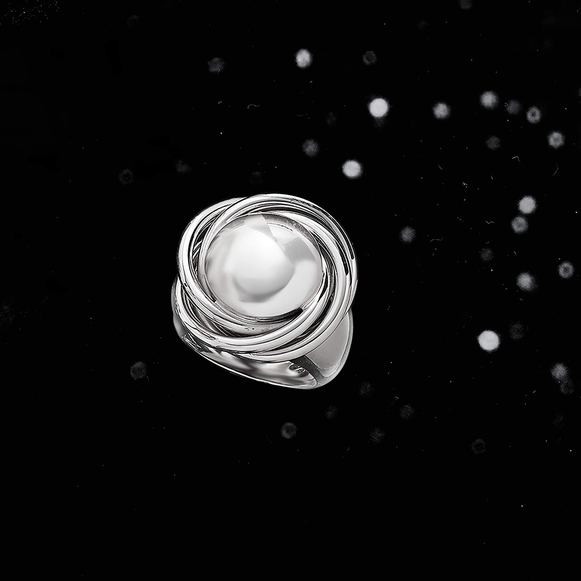 Ross-Simons Italian Sterling Silver Big Bead Knot Ring. Size 9