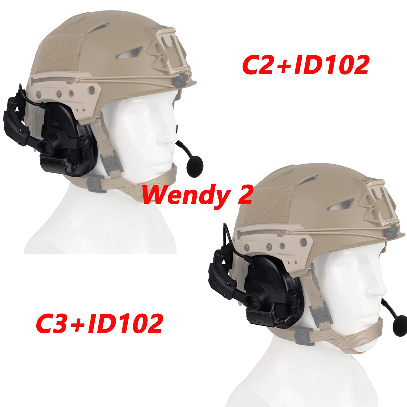 ZTAC Tactical Helmet ARC Rail Adapter Helmet Mount for ZTAComta II ZTAComta III ID102-DE