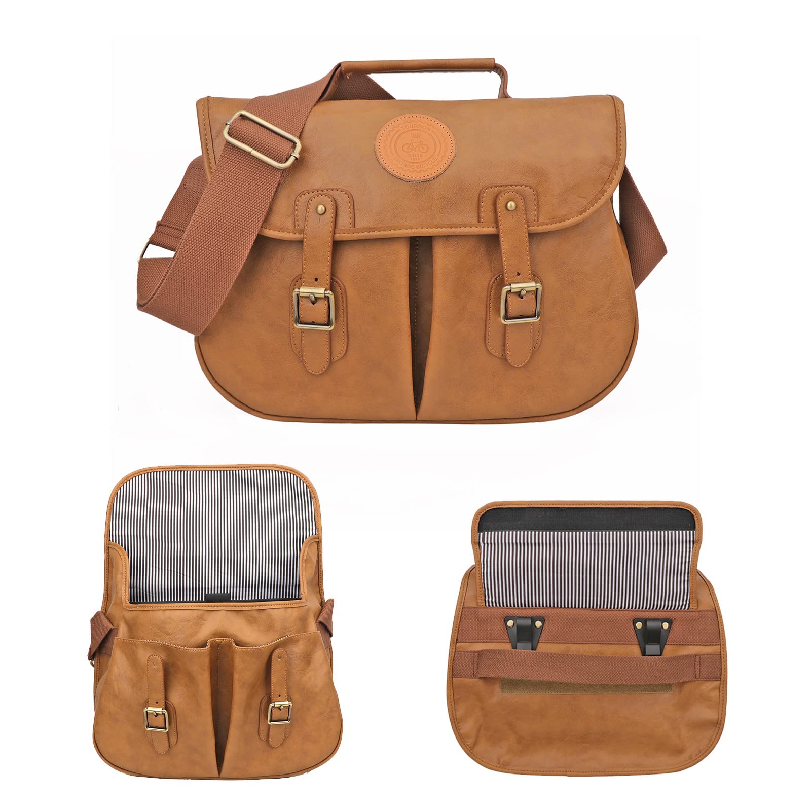 TOURBON Bike Bags for Bicycles Rear Rack Pannier 13-inch Laptop Shoulder Messenger Bag