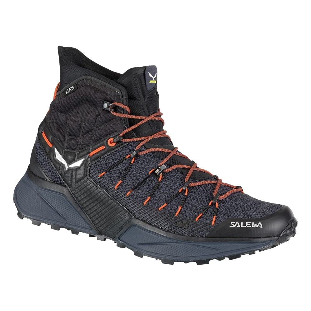 Salewa Men's Dropline Shock-Absorbent Trail Running Hiking Mid-Cut Shoe Road, Black/OmbreBlue, 12
