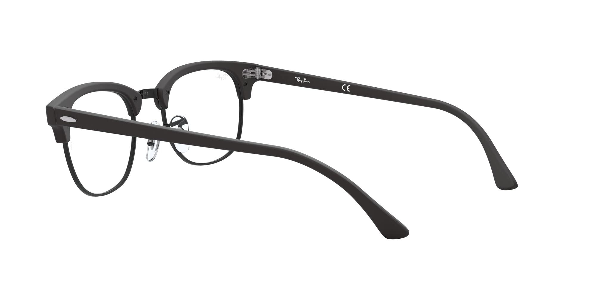 Ray-Ban RX5154 Clubmaster Square Prescription Eyeglass Frames, Matte Black/Demo Lens, 49 mm