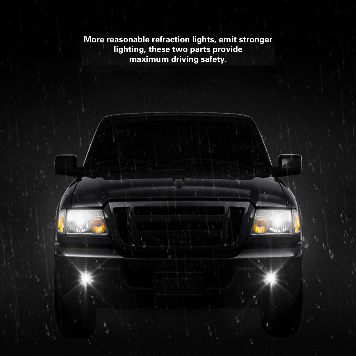 RP Remarkable Power, Fits For 2007-2013 Expedition / 2008-2011 Ranger Chrome Fog Lights Only with H10 12V-42W Bulbs FL7122 Bumper Lamps Kit OE Style Clear