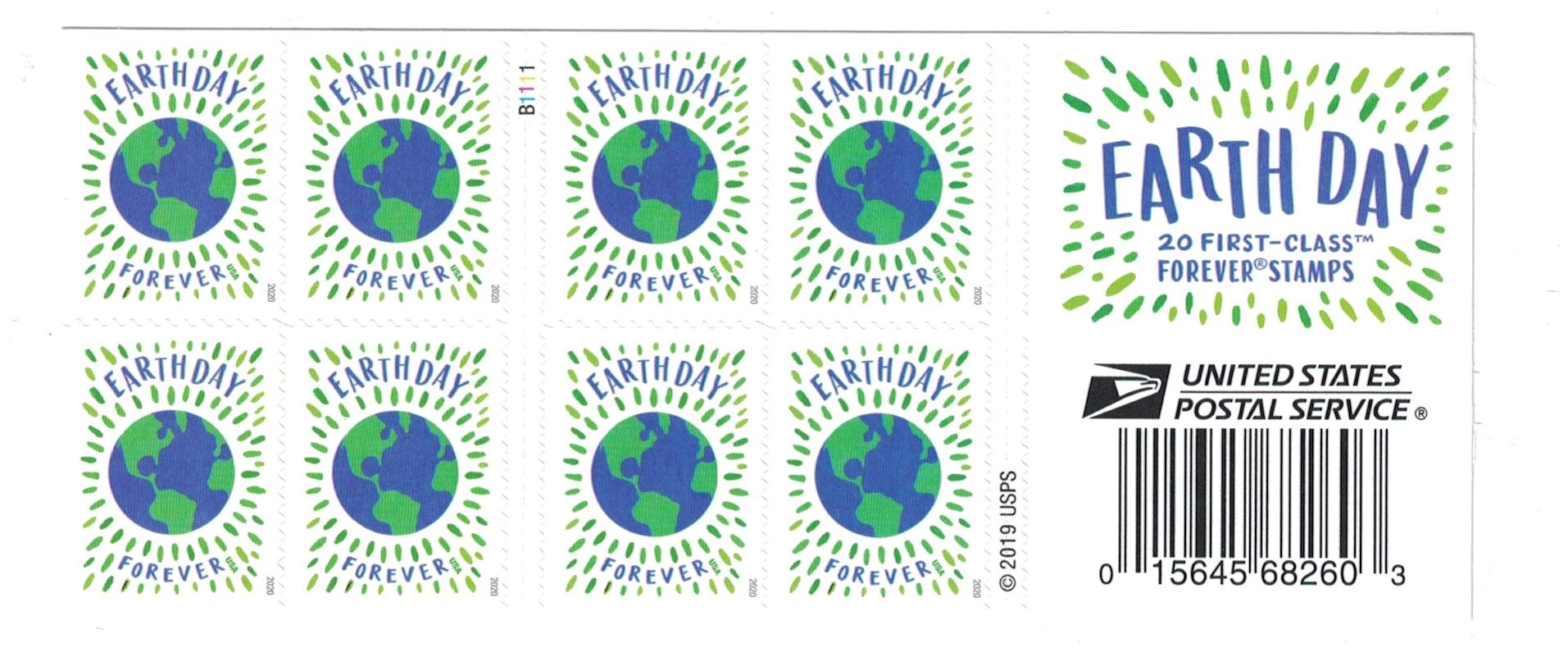 USPS Earth Day (Booklet of 20) Save Earth, Recycle, Awareness, Thank You, Climate, Party First Class Forever Postage Stamps Scott #5459