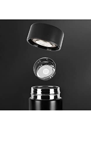 Thermos 2023 latest smart bottle LED display on lid. Smart Coffee bottle, Tea Infuser Bottle, Sports Water Bottle, Double Wall Vacuum Insulated Water Bottle, Stay Hot or Cold for 24 Hours (Black)