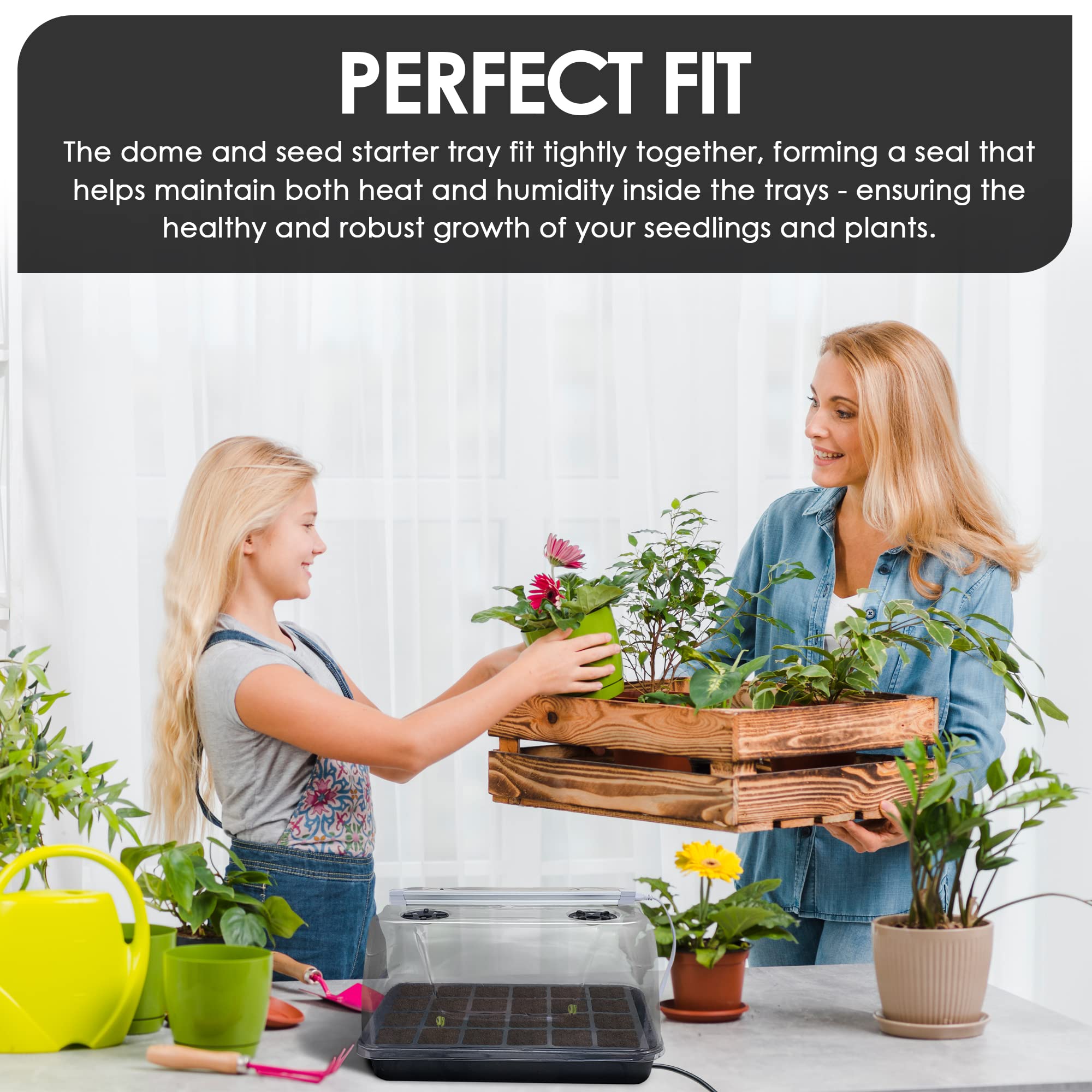 Seed Starter Tray Kit, Oron Lifestyle Germination Starter Kit for Starting Seeds or Cuttings, (Heat Tray, T8 Grow Light, Peat Pellets, 24 cell Starter Tray, Adjustable Clear Humidity Dome and More)