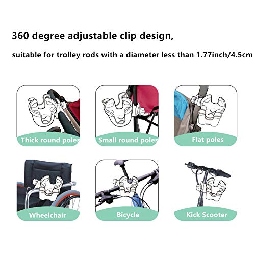 Universal Stroller Cup Holder, Bike Bottle Holder Large Caliber Designed 360 Degrees Rotation Fit for Baby Stroller, Bicycle, Wheelchair, Walker, Trolleys