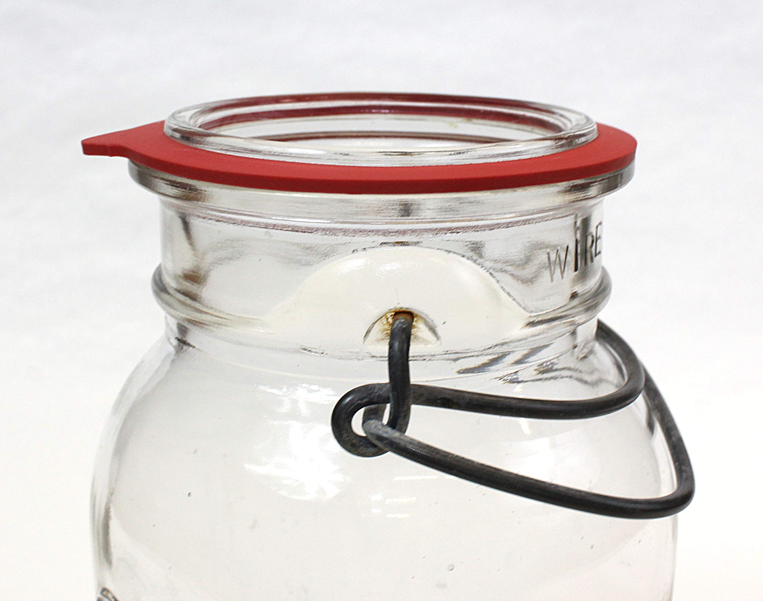 Viceroy Reliable Seal Canning Jar Seals, Fits Clamp-Down Regular Mouth Jars, Pure Natural Rubber Rings, Red, with Tab, 12 Rings per Box (Pack of 1)