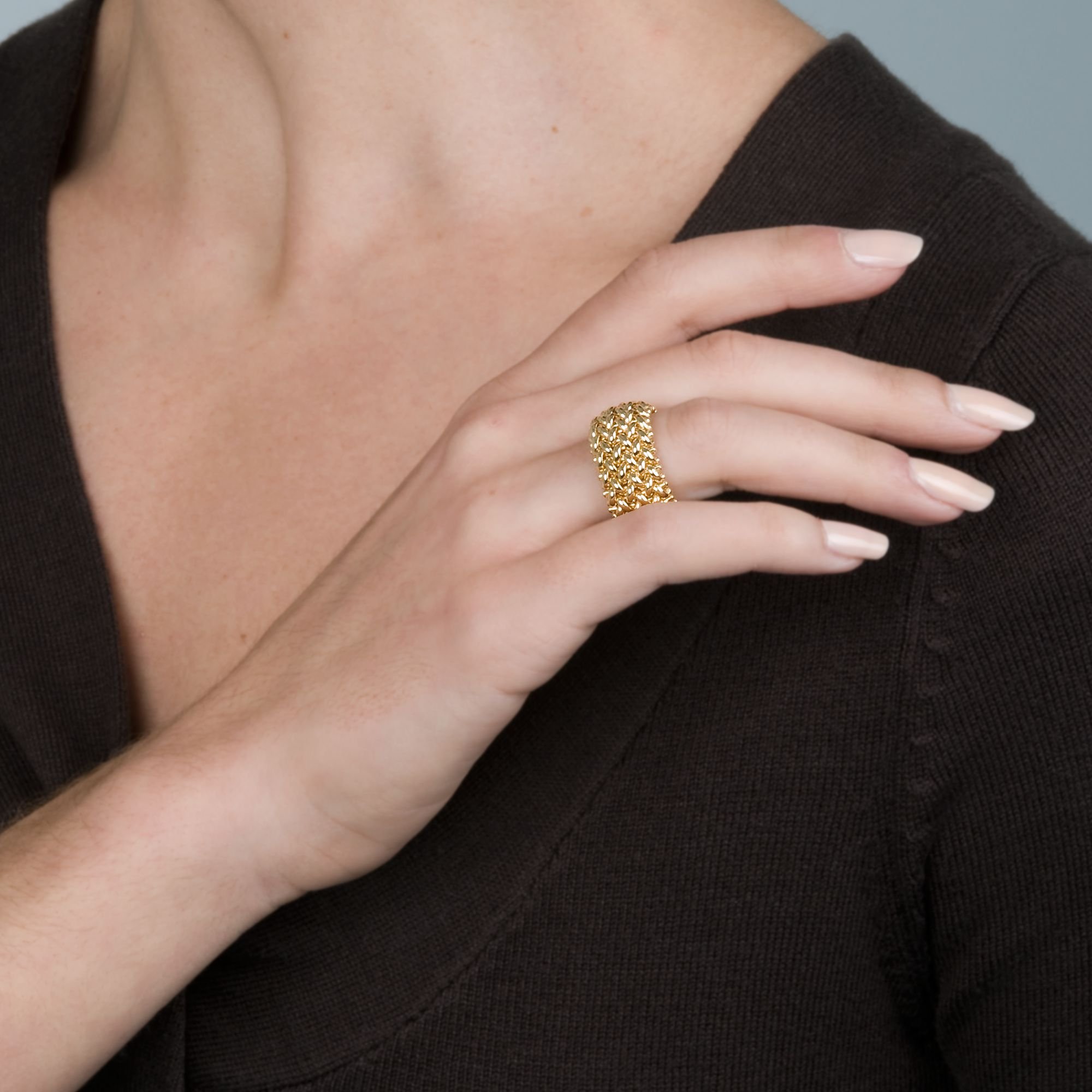 Ross-Simons Italian 14kt Yellow Gold Riso-Link Ring. Size 9