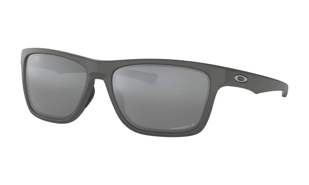Oakley Men's OO9334 Holston Round Sunglasses, Matte Dark Grey/Prizm Black Polarized, 58 mm
