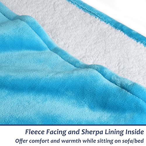 Solaris Wearable Blanket Hoodie for Kids - Warm Soft Gift, Oversized Cozy Sherpa Fleece Sweatshirt Pullover for Teens, Girls, Boys, Large Pocket, Light Blue