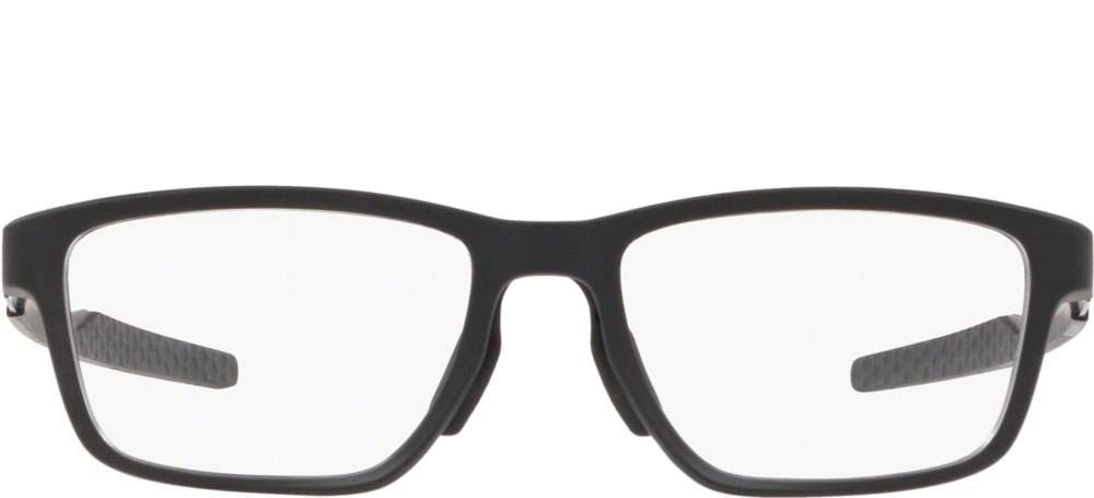 Oakley Men's Ox8153 Metalink Rectangular Prescription Eyeglass Frames, Satin Black on Black/Demo Lens, 55 mm