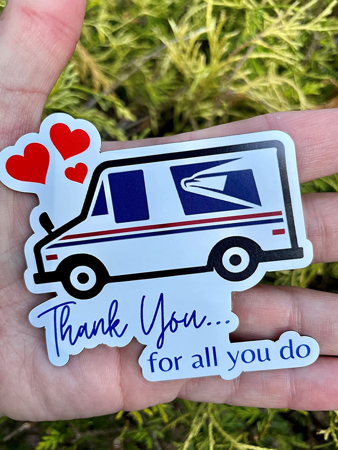 Thank You Postal Color Waterproof Vinyl MAGNET/Decal for Mailbox Sign Quality Mailman MailLady Magnetic Post Box UV Laminated Thanks Mail Truck Carrier Appreciation usps fedex