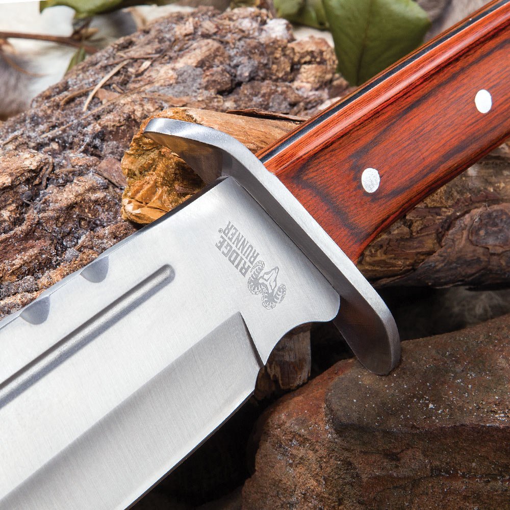 Ridge Runner Brimstone Canyon Machete – Stainless Steel Blade, Durable Pakkawood Handle, Tough Nylon Sheath, Rock Solid Design – Savage Machete for Field Work - 17” Overall