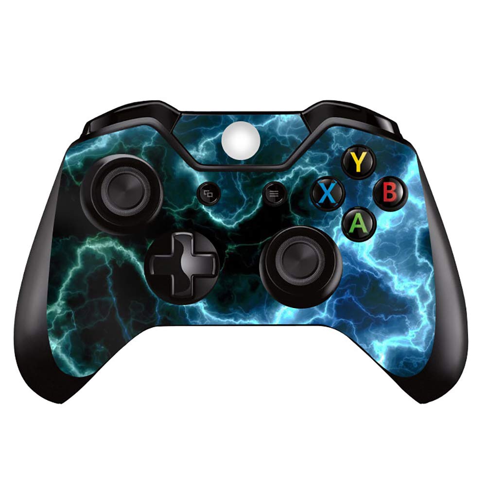 UUShop Vinyl Skin Sticker Protector for Microsoft Xbox One Controller Joystick Green Lightnings