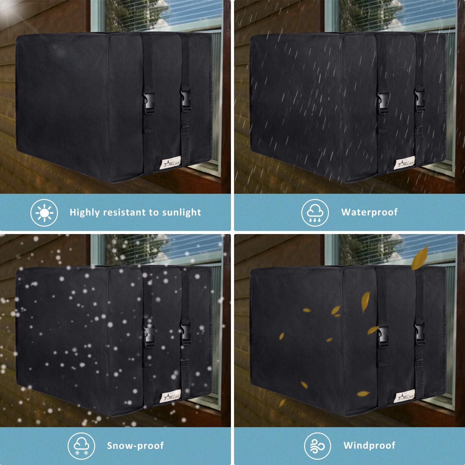 UNUN Window Air Conditioner Cover Outdoor ,AC Unit Covers for Outside Fits up tp 27.5W x 19H x 25D inches