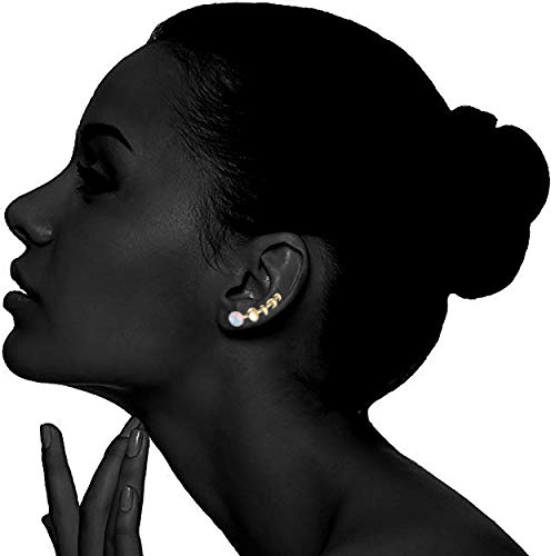 Statemet Earrings Moon Phase Ear Climbers Moonstone Simulated Opal Moon Earrings Rose Gold Plated Earrings for Women