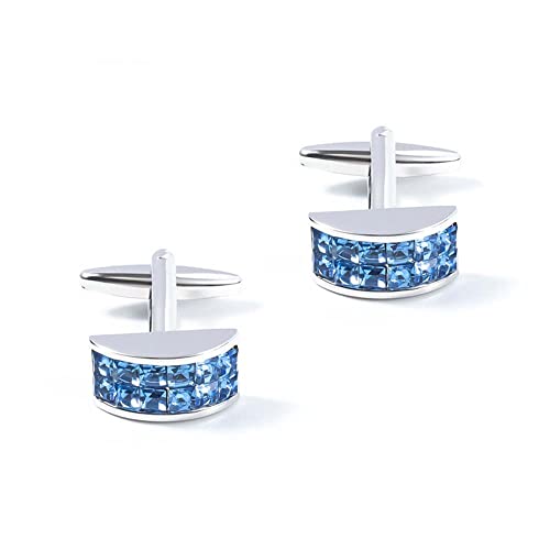 White Square Crystal Zircon Cufflinks Men's Enamel Cuff Studs French Shirt Cuff Buttons (C)