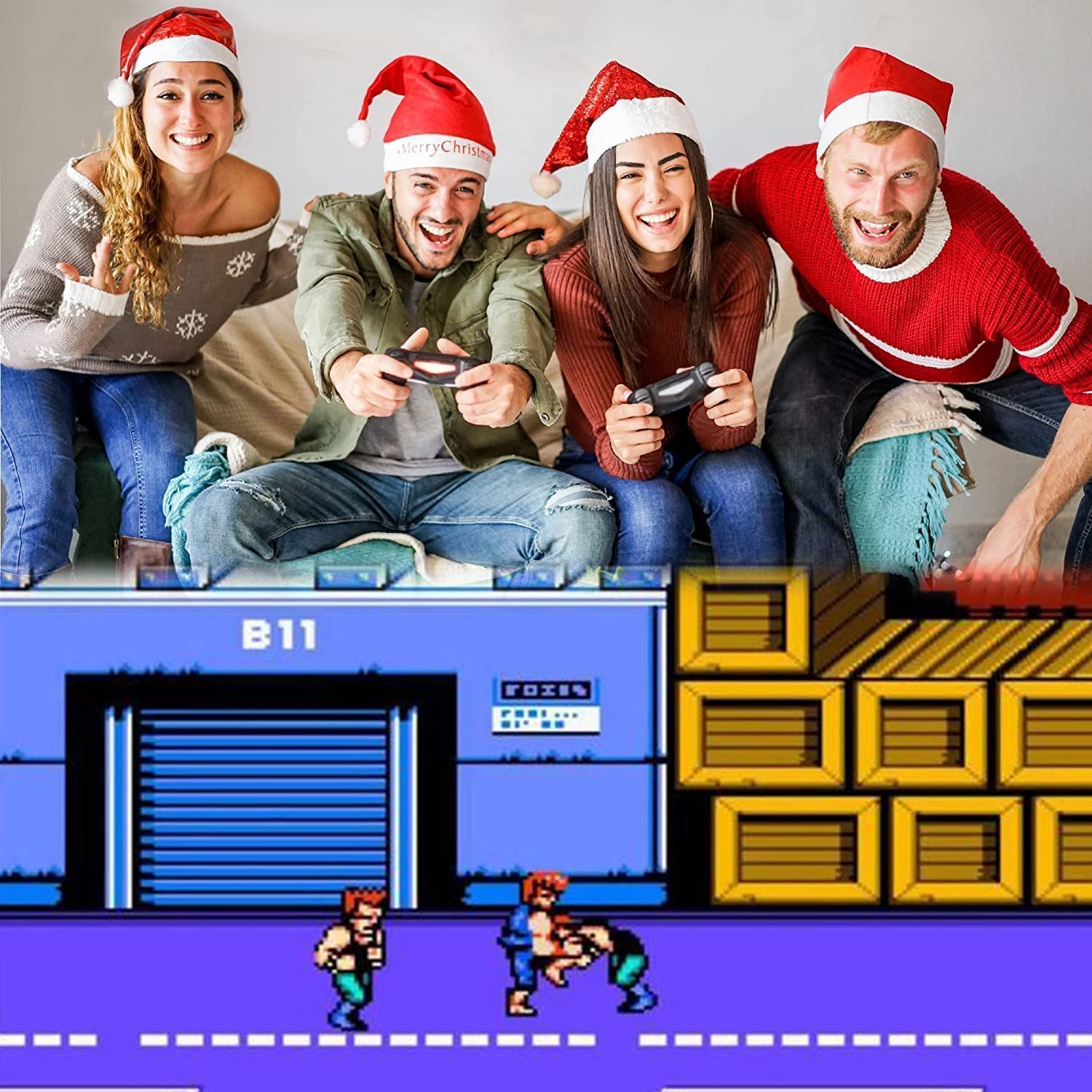 Plug & Play Classic Handheld Game Console, Upgrade Packaging Classic Game Console Built-in 620 Game, Video Game Player Console for Family TV Wired-Blue