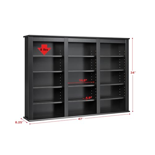 Prepac Triple Wall Mounted Storage, Black