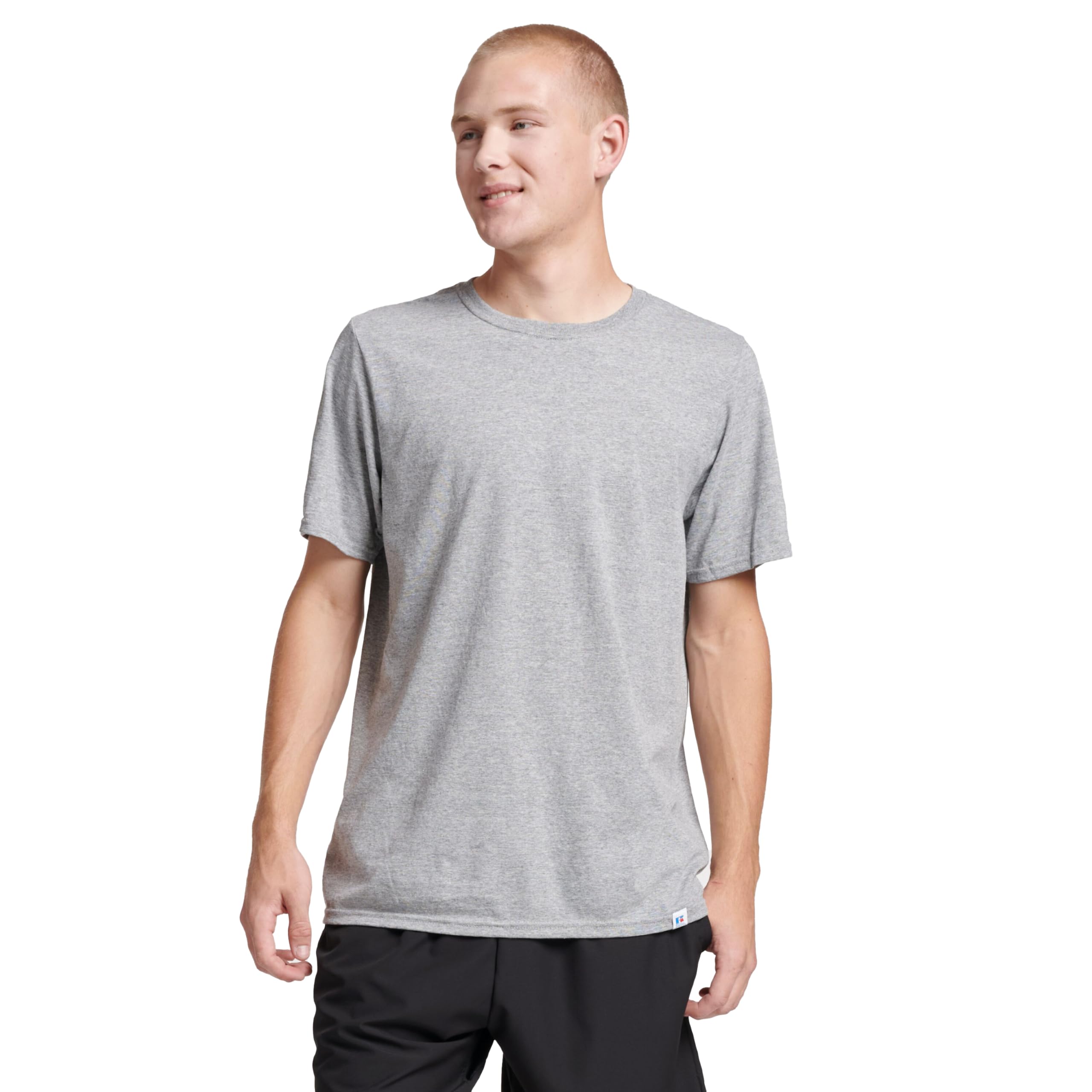 Russell Athletic Mens Dri-power Cotton Blend Short Sleeve Tees, Moisture Wicking, Odor Protection, Upf 30+, Sizes S-4x T-Shirt, Oxford, XX-Large US