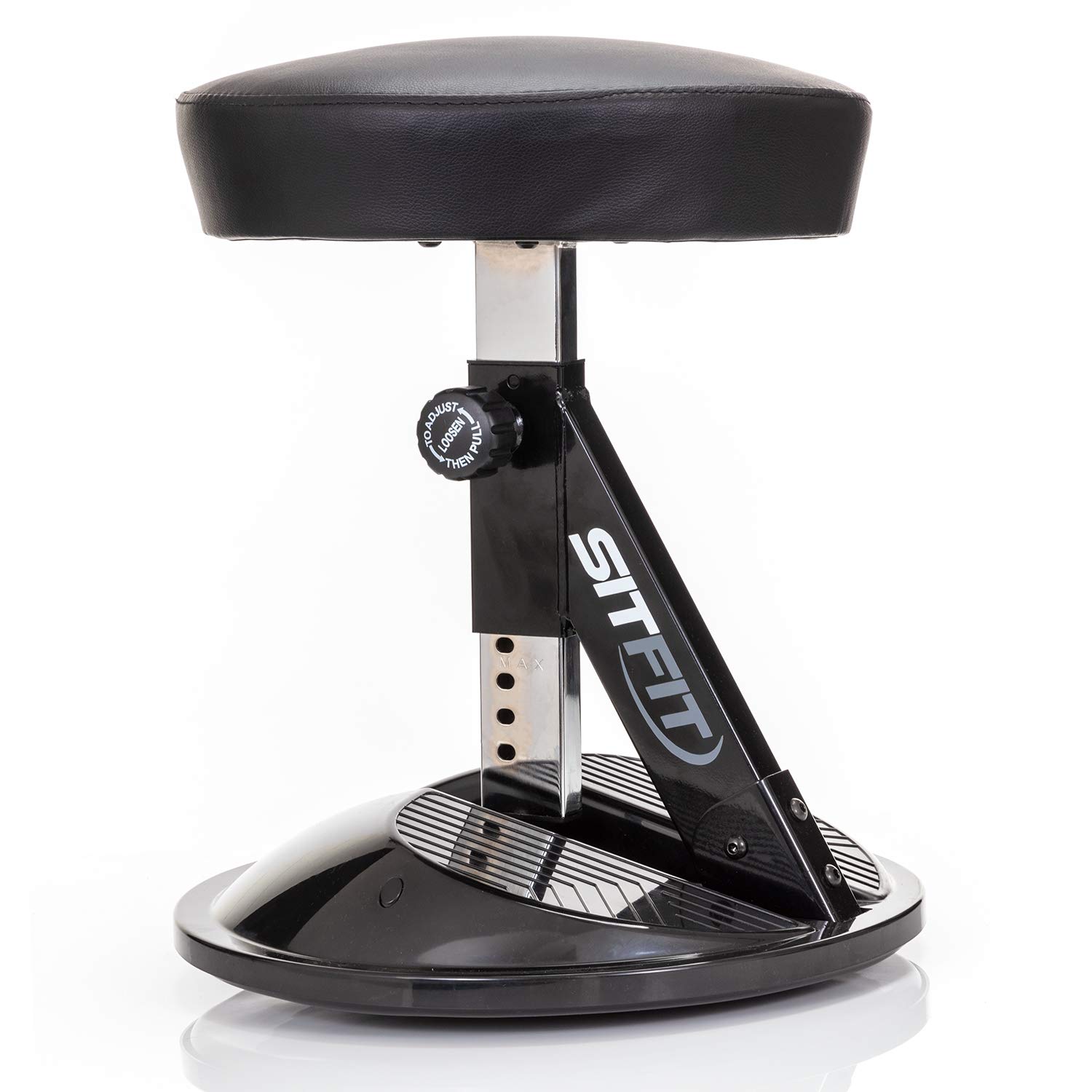 Sit 360 Adjustable Wobble Stool Office Desk Balance Chair with Footrests - Rocks, Wobbles & Engages Muscles to Improve Posture, Strengthen Body, Tone Core, Relieve Back Pain, Workout While Sitting