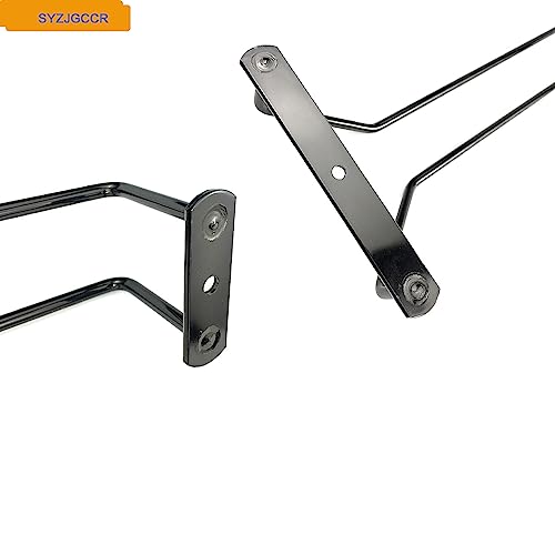 SYZJGCCR 10.6 inch Single Rail Wine Glass Rack, Black, 2Pcs
