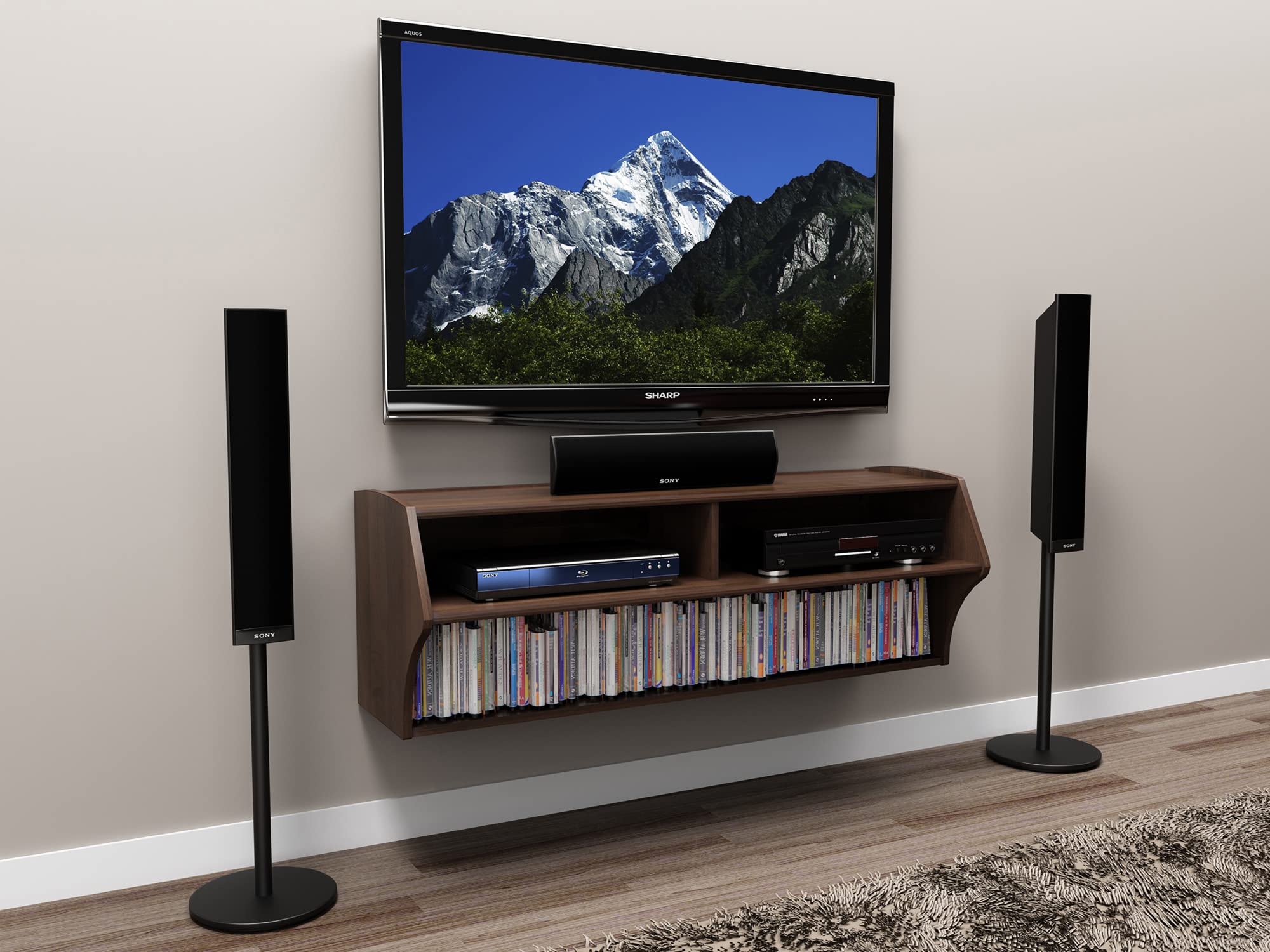 Prepac Altus Wall Mounted Media Console, White