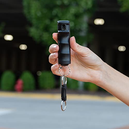 SABRE Fast Flip Top Pepper Gel Keychain with Quick Release for Easy Access, Gel is Safer, Maximum Police Strength Pepper Spray in Gel Stream, Easier to Use with Finger Grip for Accurate Aim