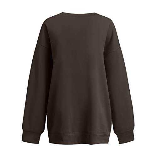 Womens Fashion Christmas Print Pullover Long Sleeve V-Neck Sweatshirt Autumn and Winter Tops