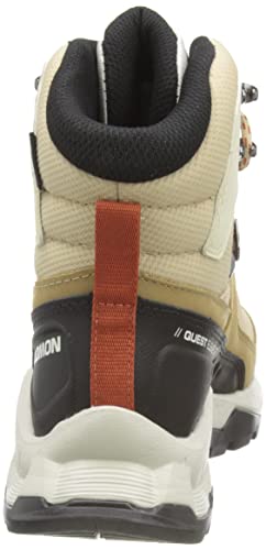 Salomon Quest Element Gore-TEX Hiking Boots for Women, Safari/Vanilla Ice/Mecca Orange, 9