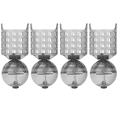 Yeuipea Fishing Feeder Lure Bait, 4Pcs PE Plastic Portable Fishing Feeder Lure Bait Cage Tackle Accessories with Weight(M)