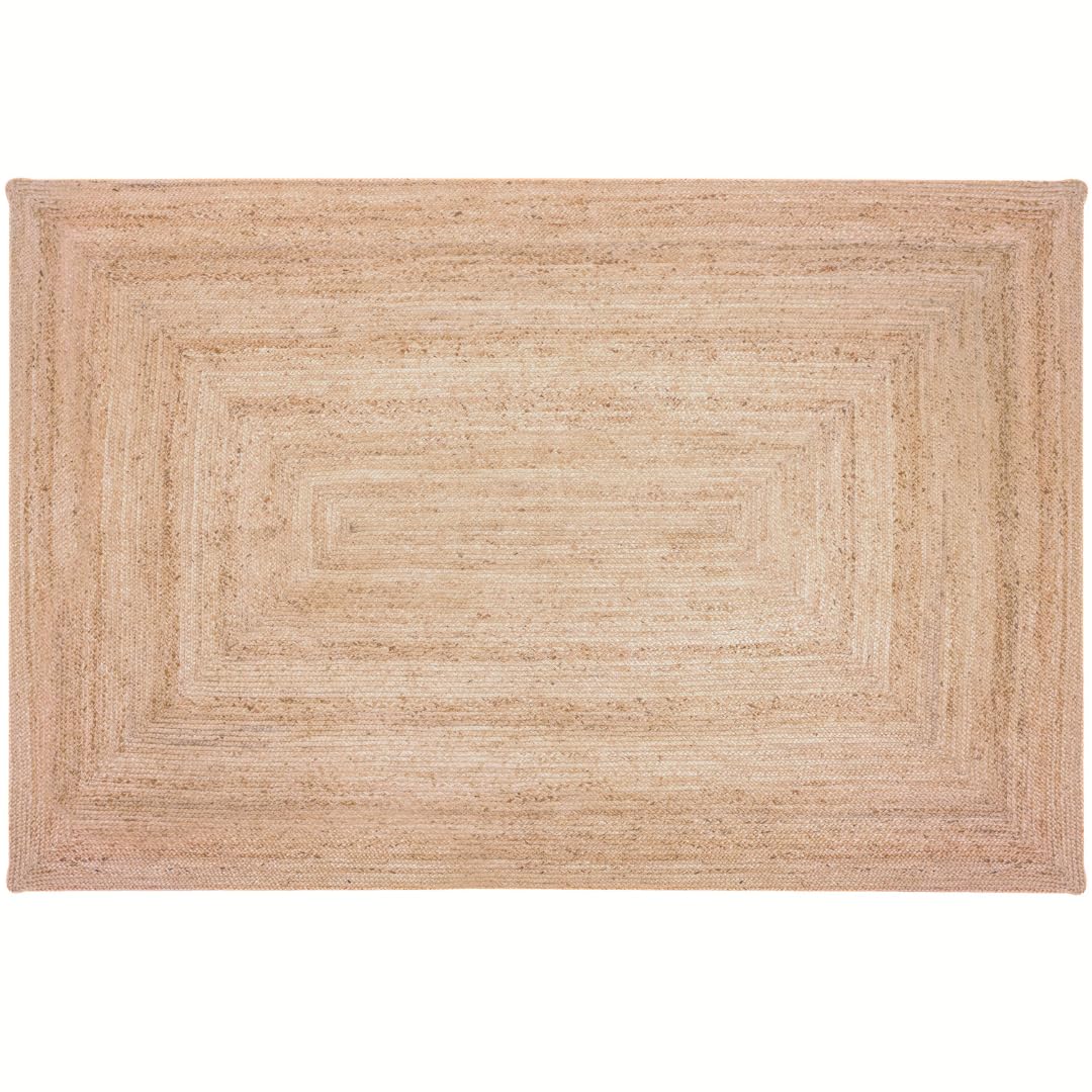 RAJRANG Natural Jute Rug 5 x 8 feet - Vintage Braided Large Area Rug Reversible Rectangular Carpet for Home Decor Natural Fibers, Eco-Friendly Chic Design