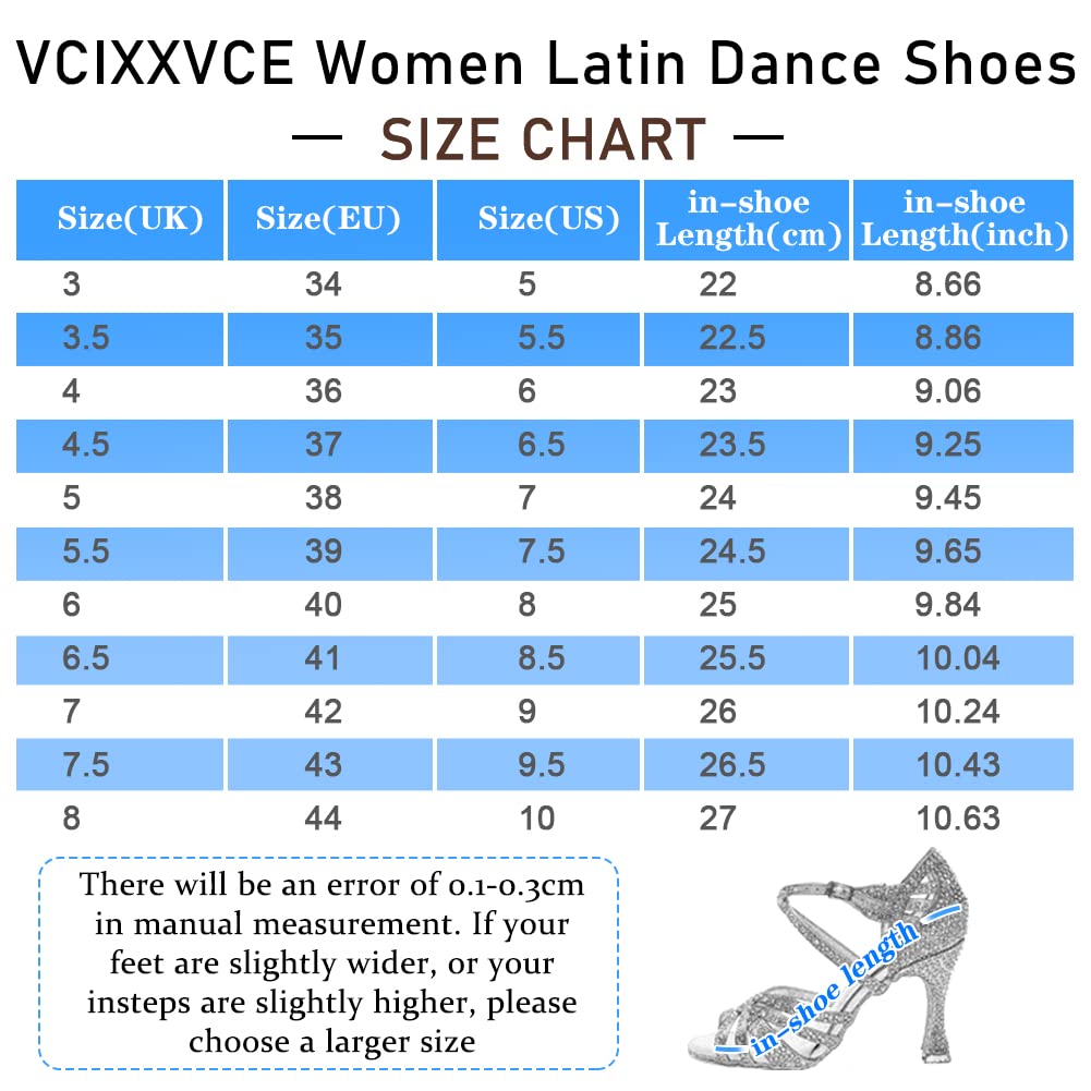 VCIXXVCE Women's Professional Latin Dance Shoes Tan Open Toe Ballroom Salsa Practice Performance Dance Shoes 3 Inch Heel,7 US