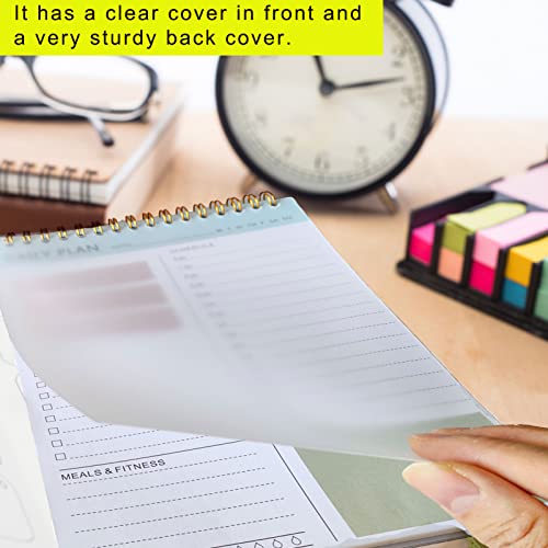 To Do List Notepad 2 Pack,MACIKWON Daily Planner with Hourly Undated day Planner 50 Tear-Off Sheets A5 Notepad Work Planner (Hourly Planner)