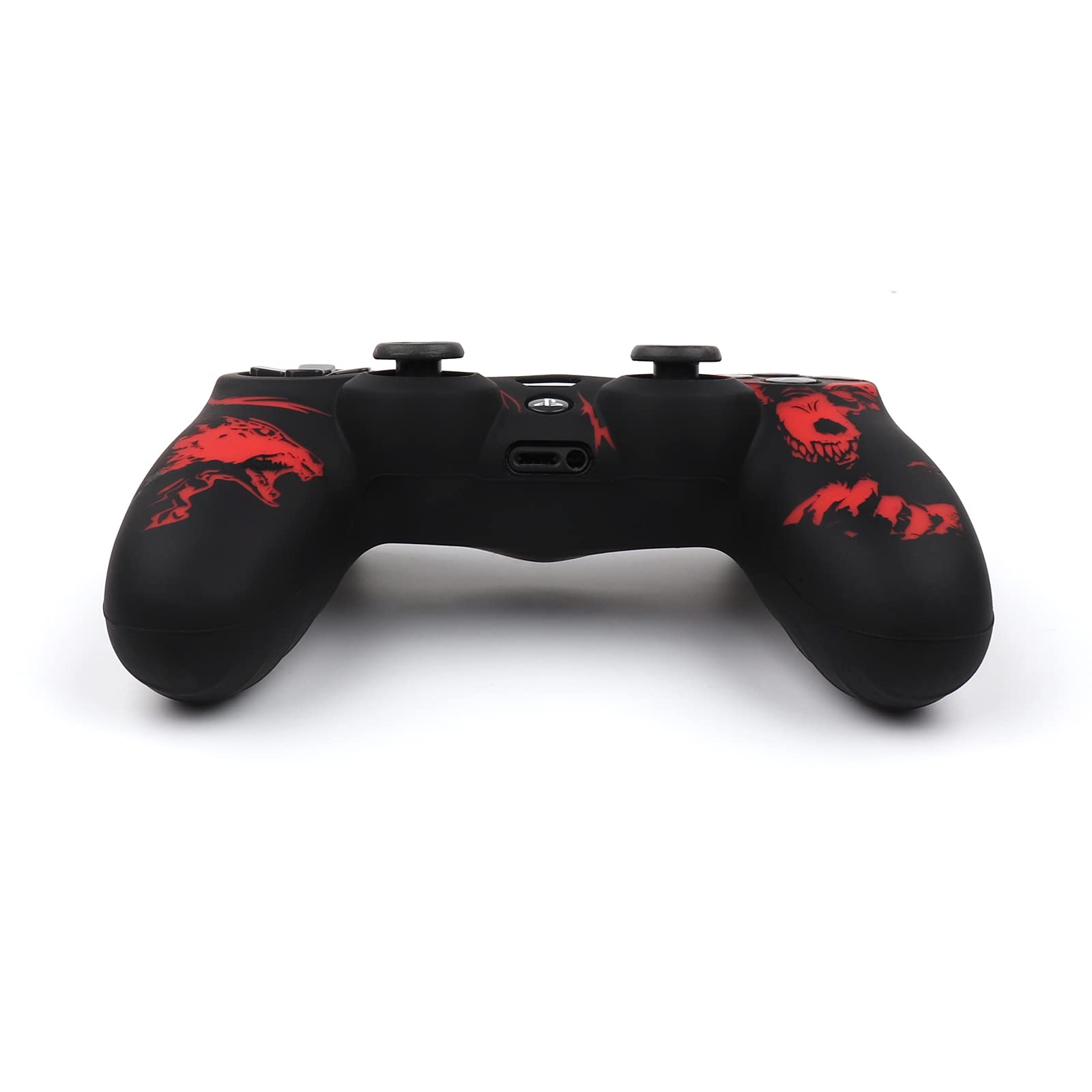 RALAN Laser Anti-Slip Controller Cover for PS4, Customized Silicone Skins Controller Controller Compatible for PS4 /PS4 Slim/PS4 Pro Controller (High Thumb Grip x 2,Laser Thumb Cap Grips x 2)